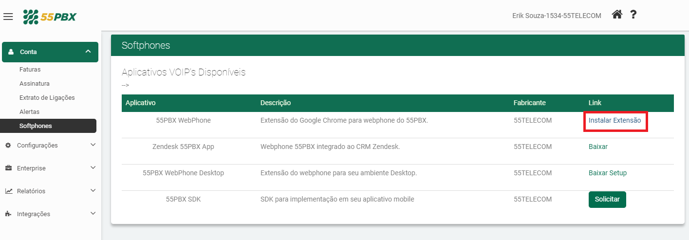 Como instalar o Webphone no Google Chrome – 0800 e 4004 para 55PBX PABX Virtual